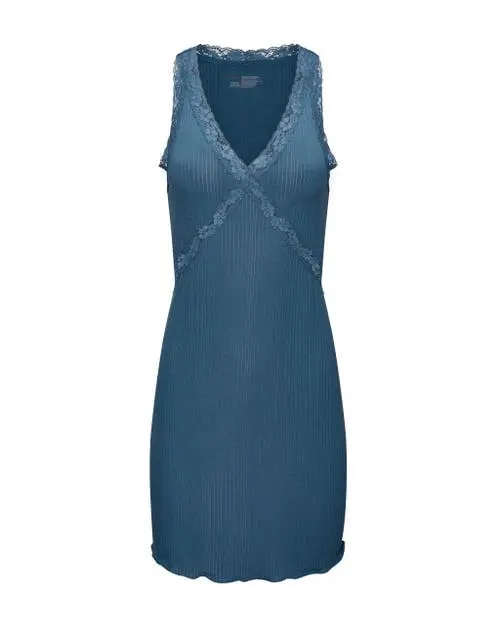 ADORE ME Jude Slip Dress With Lace Trim - Dark Blue