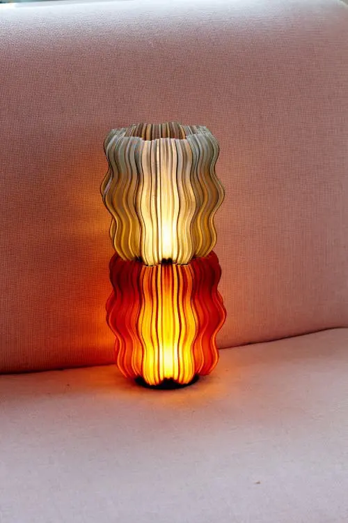 WOOJ DESIGN Cordless Mini Wavy Lamp - Amber