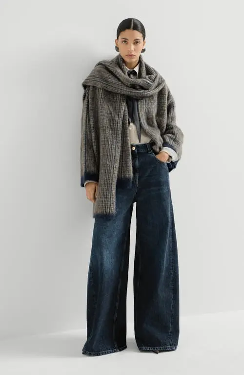 Brunello Cucinelli Authentic Wide Trousers With Monili
