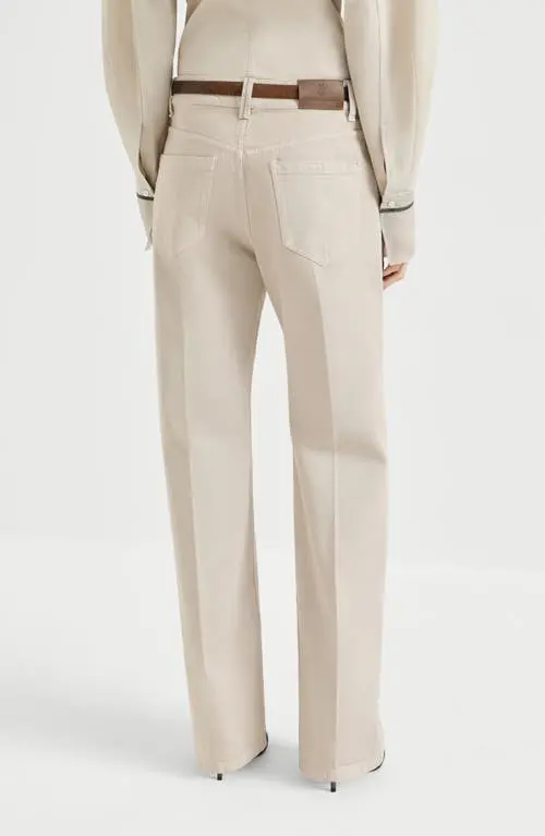 Brunello Cucinelli Dyed Denim Loose Fit Trousers