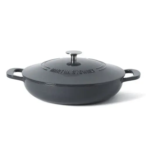 MARTHA STEWART Gatwick 3.5-quart Enameled Cast Iron Braiser With Lid - Grey