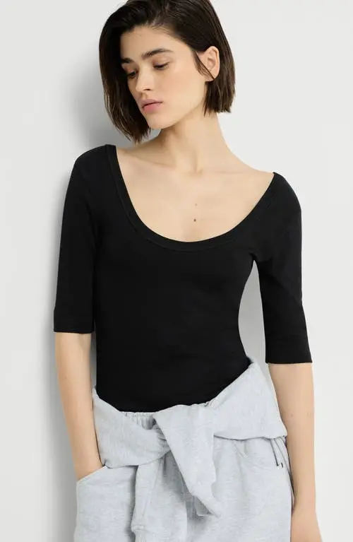 Brunello Cucinelli Ribbed Stretch Cotton T-shirt With Monili - Black