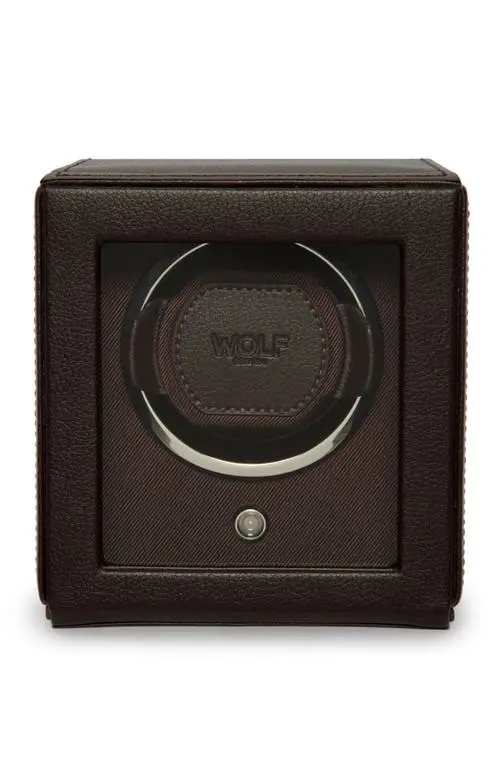 Wolf Cub Single Watch Winder With Cover - Brown