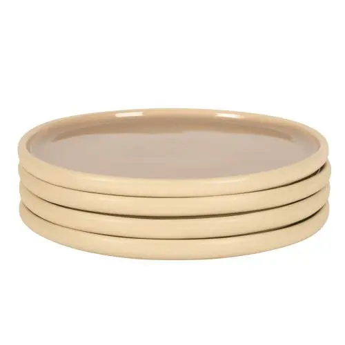 GIBSON ELITE Port Gaia Dinner Platesreactive Glaze Dish Set - Beige
