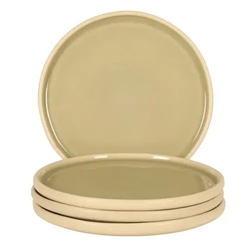 GIBSON ELITE Port Gaia Dinner Platesreactive Glaze Dish Set - Olive