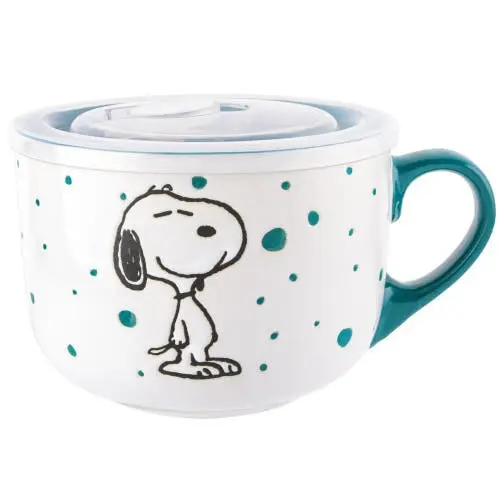 PEANUTS Pokidot Stoneware Soup Mug Set With Lids