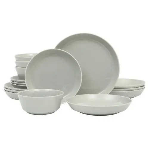 GIBSON HOME Summer Shades Porcelain Dinnerware Set - Grey