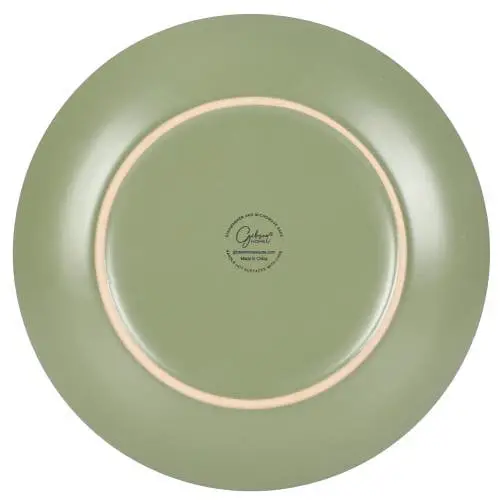 GIBSON HOME Queenslane Double Bowl Plates And Bowls Dinnerware Set - Green