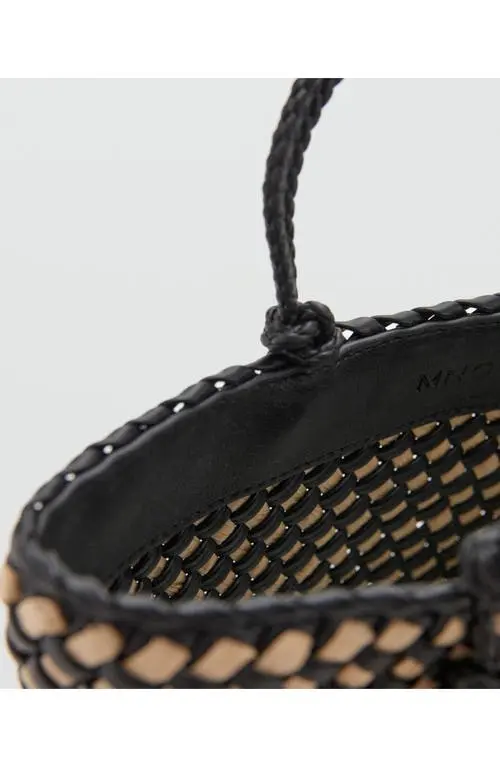 Mango Braided Tote With Gold Tone Hardware