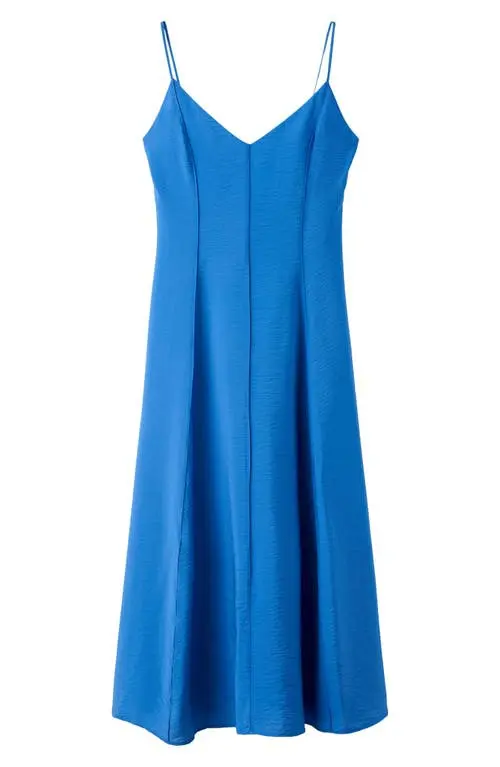 Mango Stitch Detail Sleeveless Maxi Dress - Blue