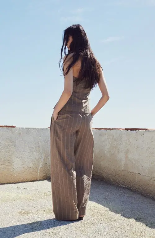 Mango Stripe Straight Leg Pants