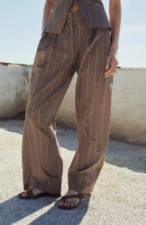 Mango Stripe Straight Leg Pants