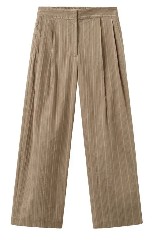Mango Stripe Tailored Straight Leg Pants