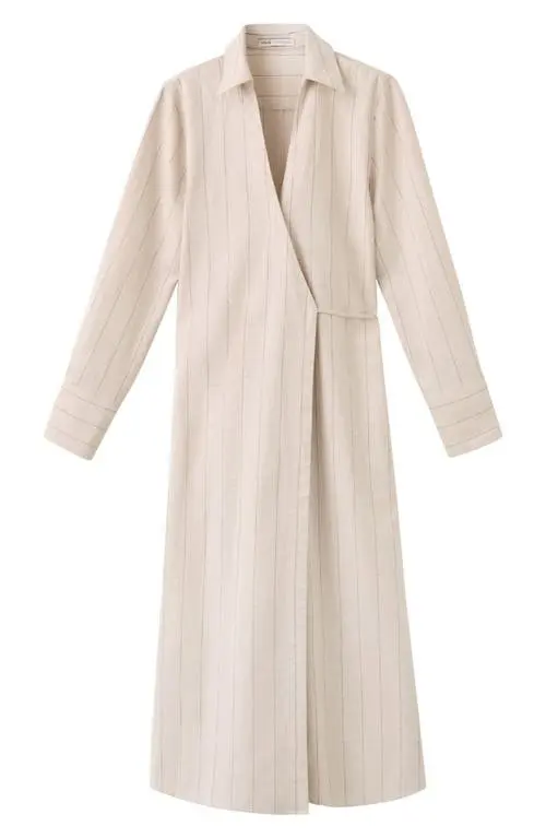 Mango Stripe Wrap Front Shirtdress