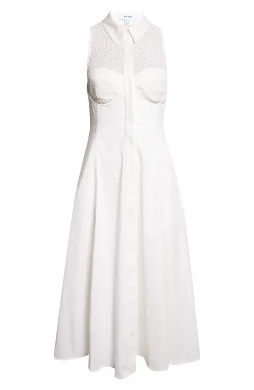 REISS Hera Broderie Anglaise Cotton Midi Dress
