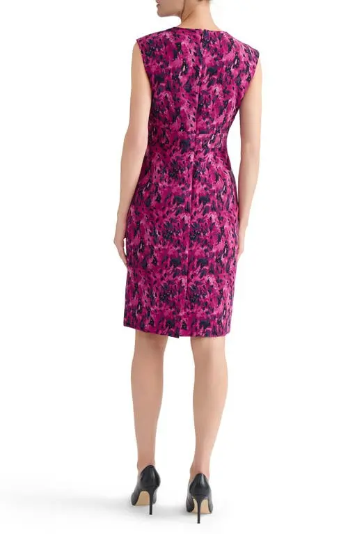 KASPER Abstract Print Scuba Sheath Dress