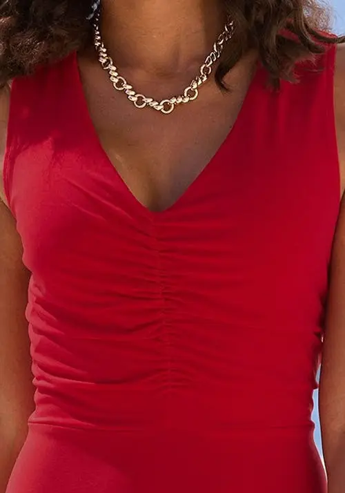 LASCANA Ruched Bodice Maxi Dress