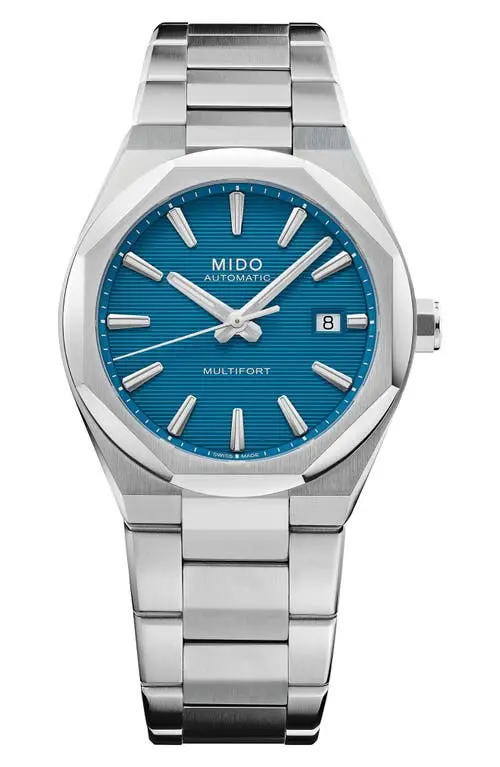 MIDO Multifort 8 One Crown Automatic Bracelet Watch - Turquoise
