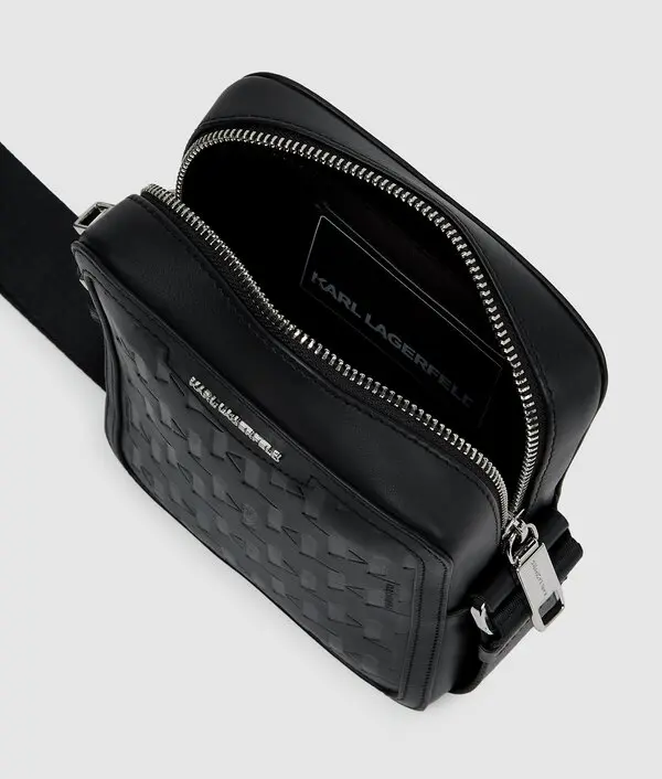 Karl Lagerfeld K/loom Leather Crossbody Bag - Black