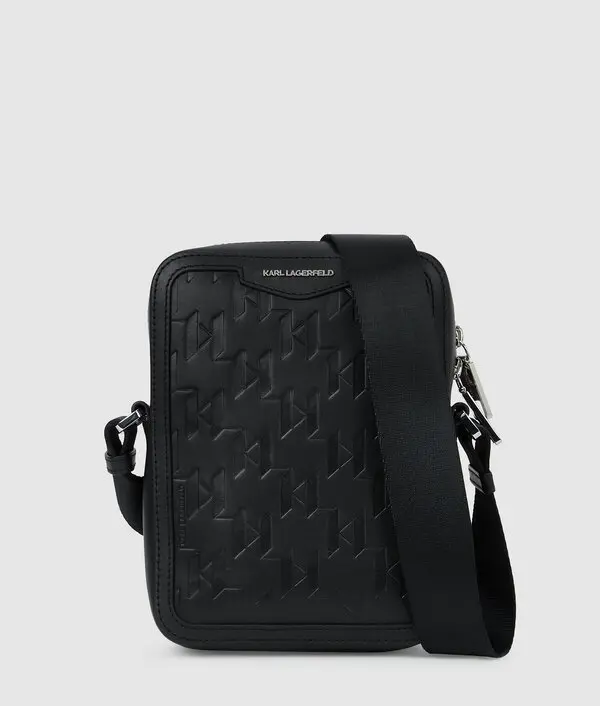 Karl Lagerfeld K/loom Leather Crossbody Bag - Black