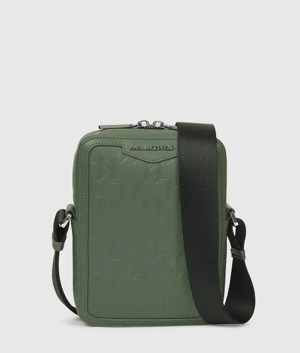 Karl Lagerfeld K/loom Leather Crossbody Bag - Thyme