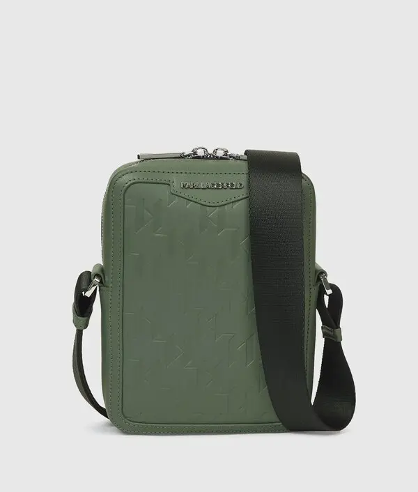Karl Lagerfeld K/loom Leather Crossbody Bag - Thyme