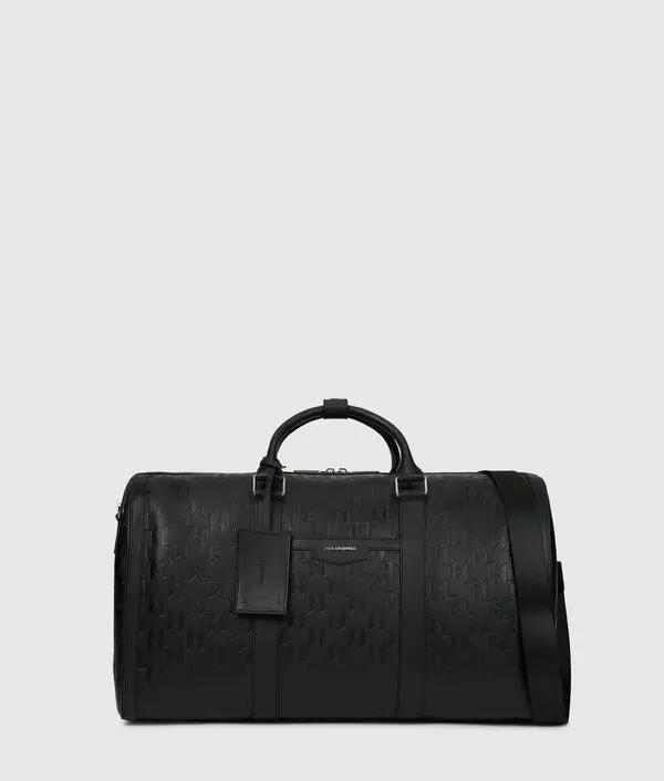 Karl Lagerfeld K/loom Leather Weekender Bag - Black