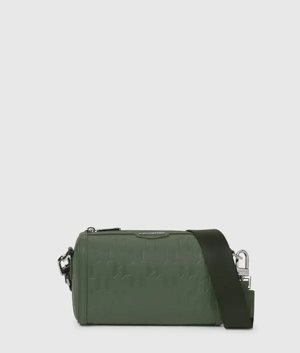 Karl Lagerfeld K/loom Leather Mini Barrel Bag - Thyme