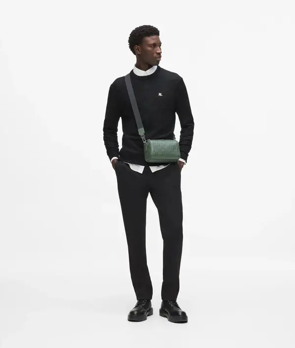 Karl Lagerfeld K/loom Leather Mini Barrel Bag
