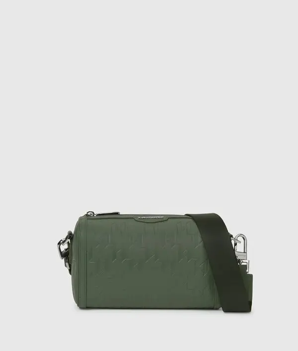 Karl Lagerfeld K/loom Leather Mini Barrel Bag - Thyme