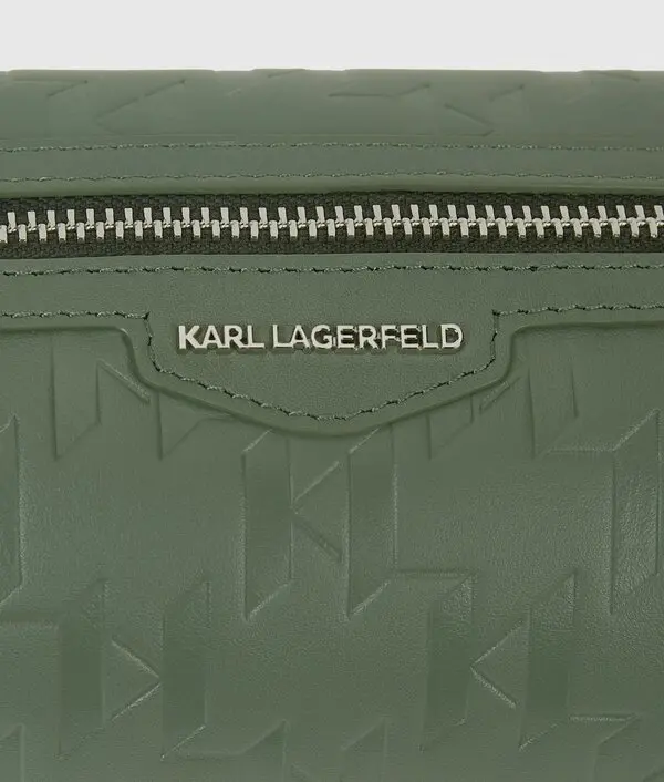 Karl Lagerfeld K/loom Leather Mini Barrel Bag - Thyme