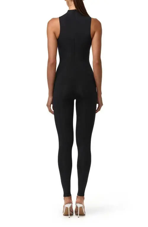 Naked Wardrobe Mock Neck Jumpsuit - Black