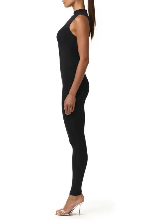 Naked Wardrobe Mock Neck Jumpsuit - Black