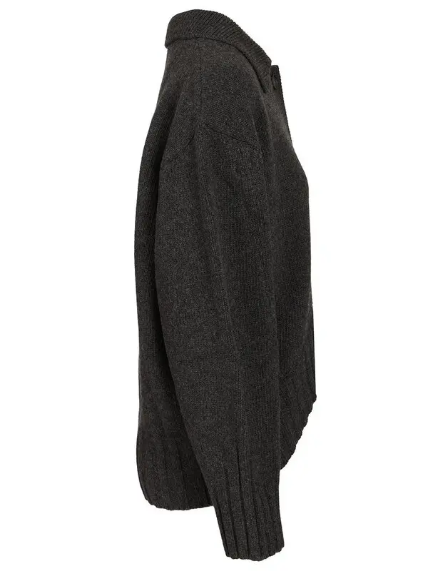 Attico Wool And Cashmere Blend Embroidered Logo Cardigan