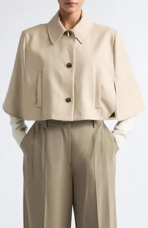 Max Mara Water Repellent Cotton Gabardine Cape - Stone