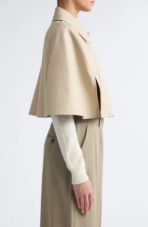 Max Mara Water Repellent Cotton Gabardine Cape - Stone