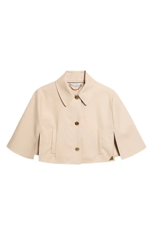 Max Mara Water Repellent Cotton Gabardine Cape - Stone