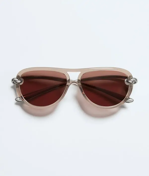 Bottega Veneta Knot Aviator Sunglasses - Brown