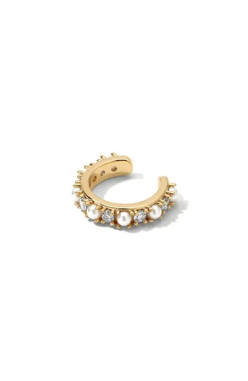 MIRANDA FRYE Wendy Ear Cuff With Pearls And Cubic Zirconia - Gold