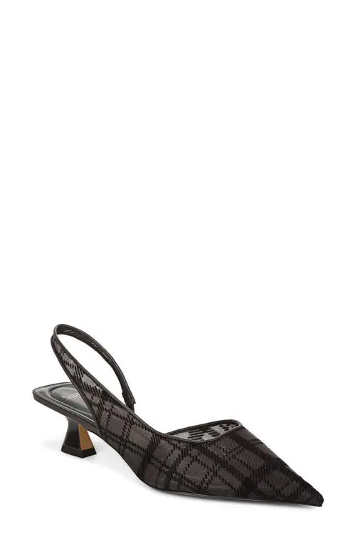 Franco Sarto Devin Slingback Half D'orsay Pointed Toe Kitten Heel Pump - Brown