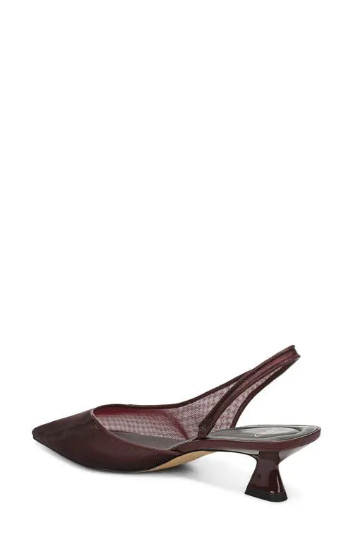 Franco Sarto Devin Slingback Half D'orsay Pointed Toe Kitten Heel Pump - Red