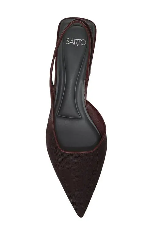 Franco Sarto Devin Slingback Half D'orsay Pointed Toe Kitten Heel Pump - Red