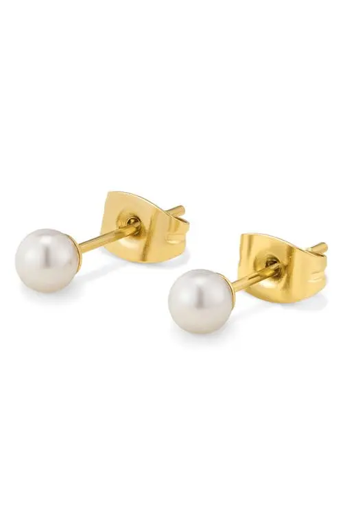 D.LOUISE Mini Faux Pearl Stud Earrings
