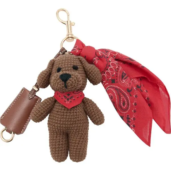 Mango Teddy Bear Plushie With Scarf Bag Charm