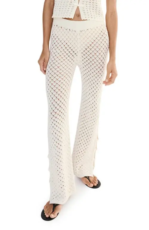 Mango Openwork Knit Pants - Ecru