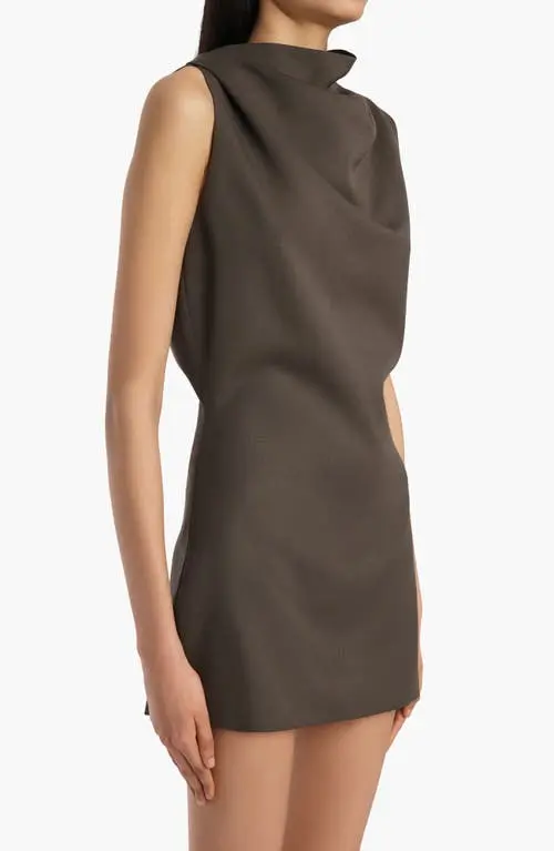 Khaite Astor Sleeveless Draped Virgin Wool Minidress - Clove