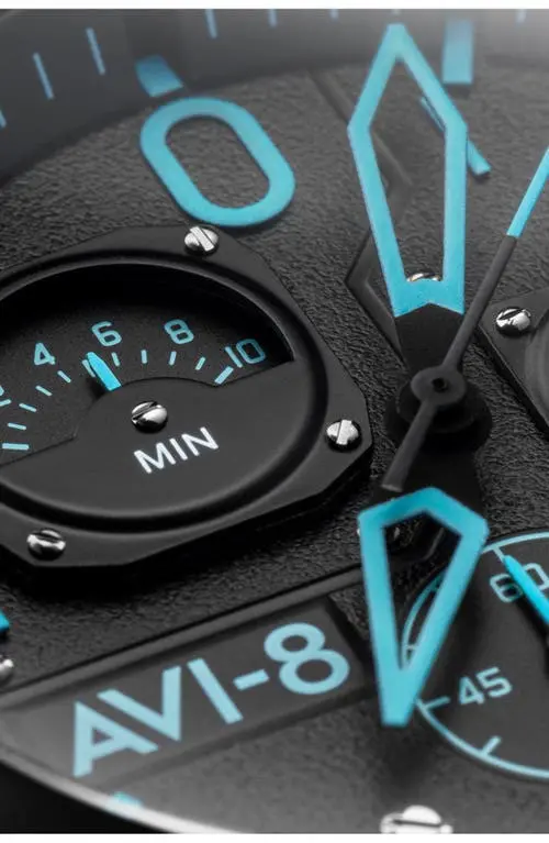 AVI-8 Hawker Hunter Retrograde Chronograph Leather Strap Watch