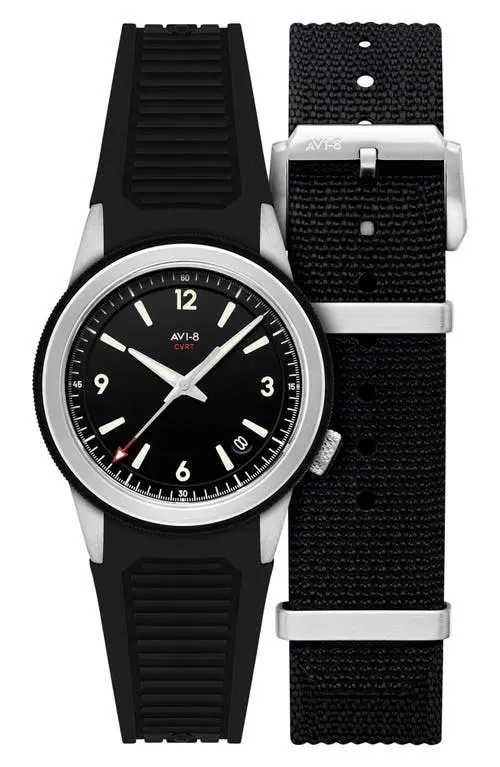 AVI-8 X Worn & Wound Creative Services Crvt 3775a Night Shadow Automatic Watch - Black