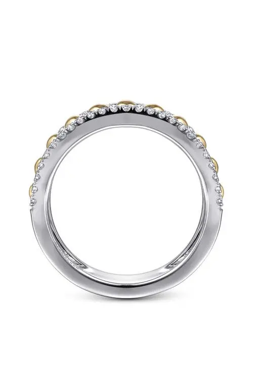 GABRIEL & CO. Two-tone 14k Gold & Diamond Band Ring