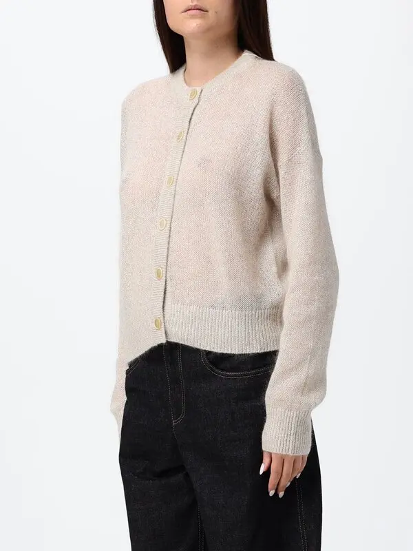 Brunello Cucinelli Wool Crewneck Cardigan With Dropped Shoulders
